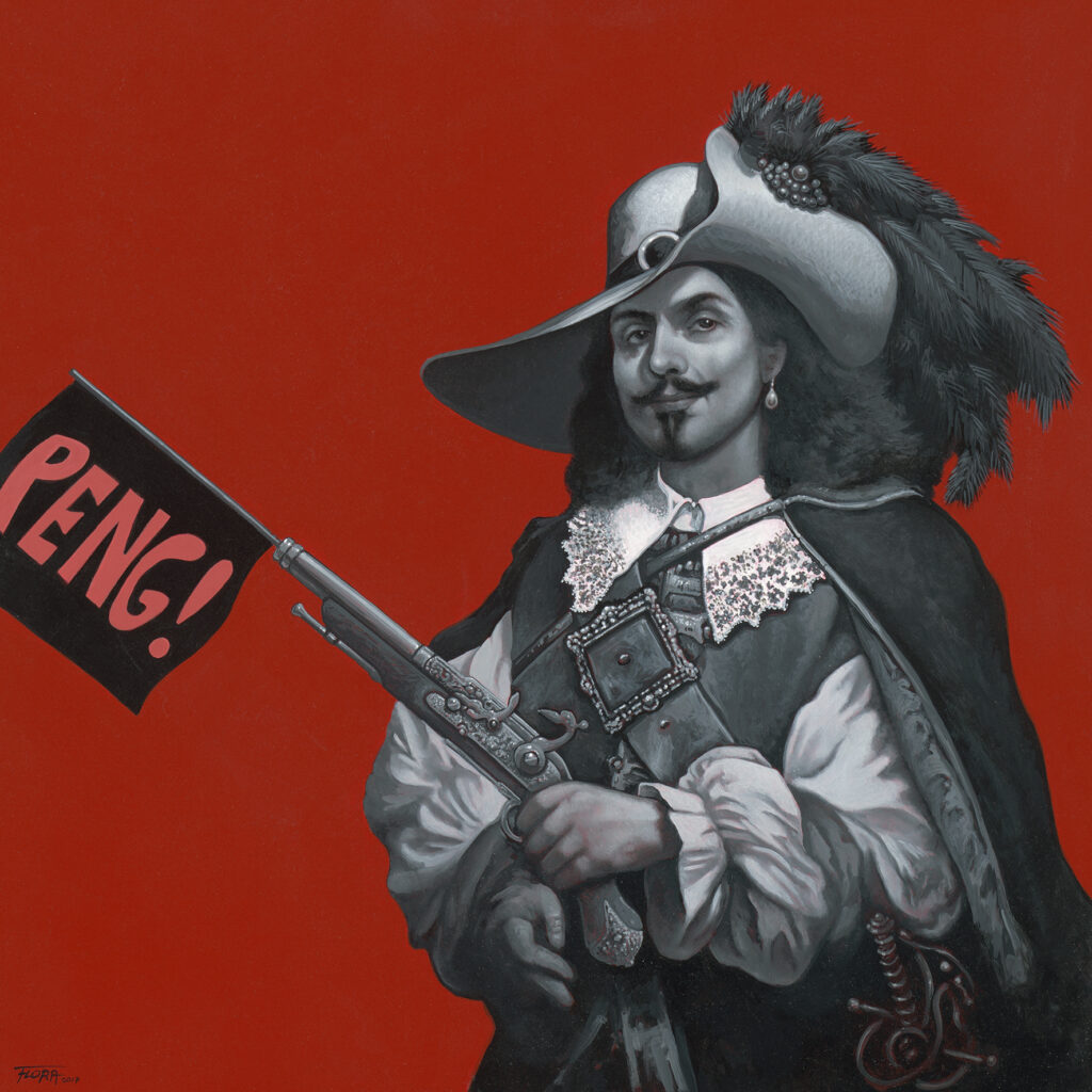 Peng! | Öl auf Holztafel | 35 x 35 cm | 2018